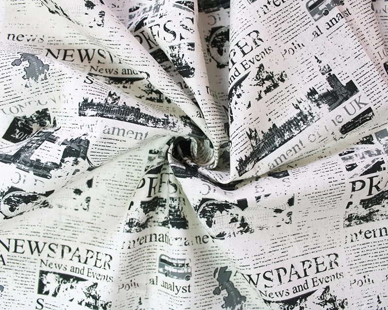 Little Johnny Newspaper Print 100% Cotton 150cm Wide Digitally Printed ...