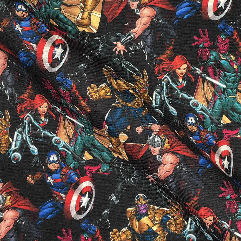 Marvel Avengers Fabric Captain America Thor Black Widow Children's Fab ...