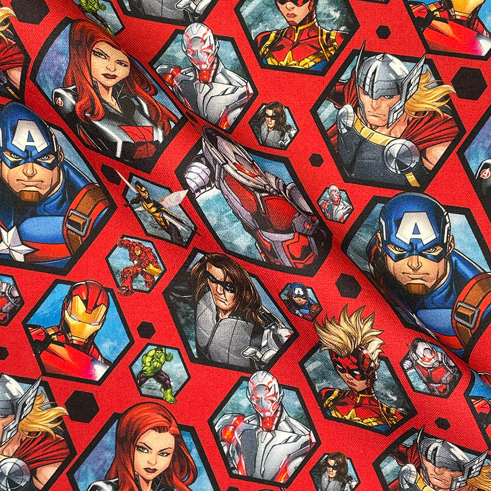 Marvel Avengers Fabric Captain America Thor Black Widow Children's Fab ...