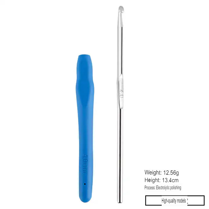 Aluminum Made Crochet Hooks Kit Silicone Solid Soft Handle Crochet Nee ...