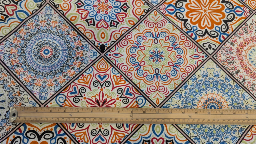 Mandala Elegance 80% Cotton 20% Polyester Printed Half-Panama Cotton R ...