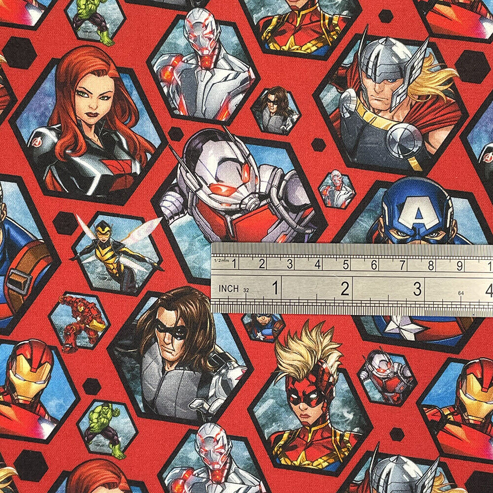 Marvel Avengers Fabric Captain America Thor Black Widow Children's Fab ...