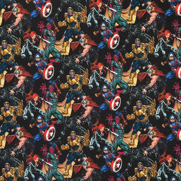 Marvel Avengers Fabric Captain America Thor Black Widow Children's Fab ...