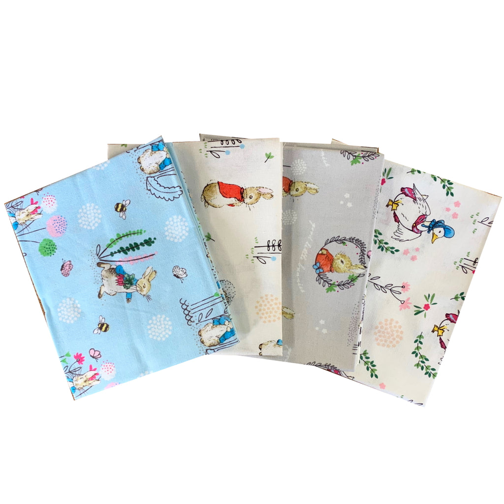 Beatrix Potter Peter Rabbit Characters Cotton Fat Quarters Bundle (256 ...