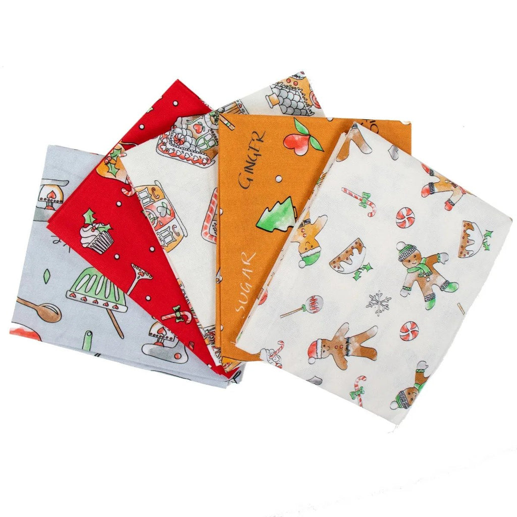 Gingerbread Biscuits Debbie Shore Fat Quarters, Pack of 5 (2896-00 ...